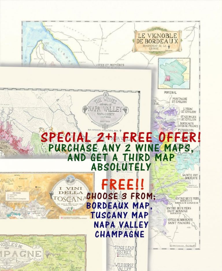 Wine Maps Special offer 3 for 2 - Mark P Ryan Artist